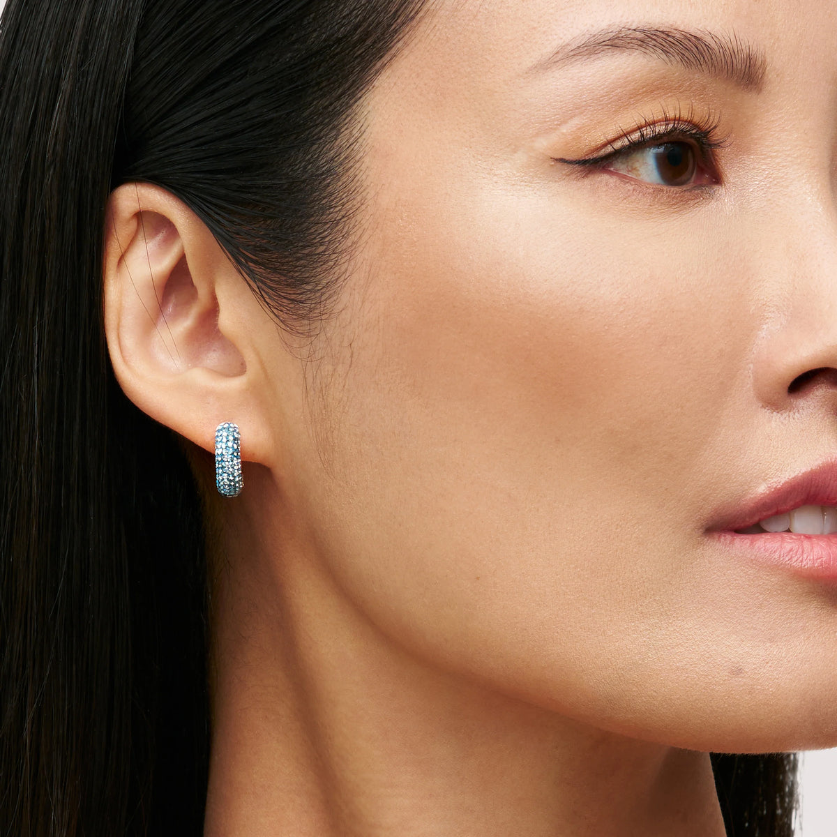 Two-Tone Reversible Sparkle Hoop Earrings